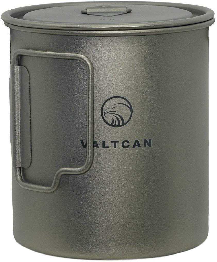 Valtcan 600ml Titanium Backpacking Cup Mug Pot 20 oz for Camping Hiking Outdoor Home Office Use Heatable on Open Fire
