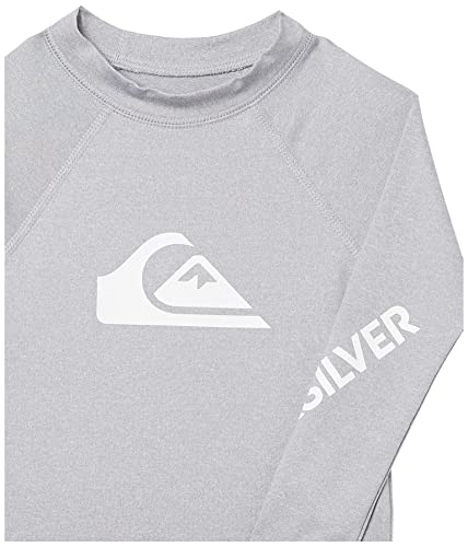 Quiksilver Boys Time Long Sleeve Youth Rashguard Surf Shirt, Sleet Heather, 6