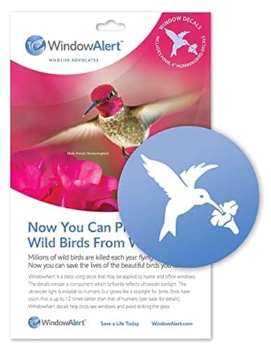 WindowAlert Hummingbird Anti-Collision Decal - UV-Reflective Window Decal to Protect Wild Birds from Glass Collisions - Made in The USA