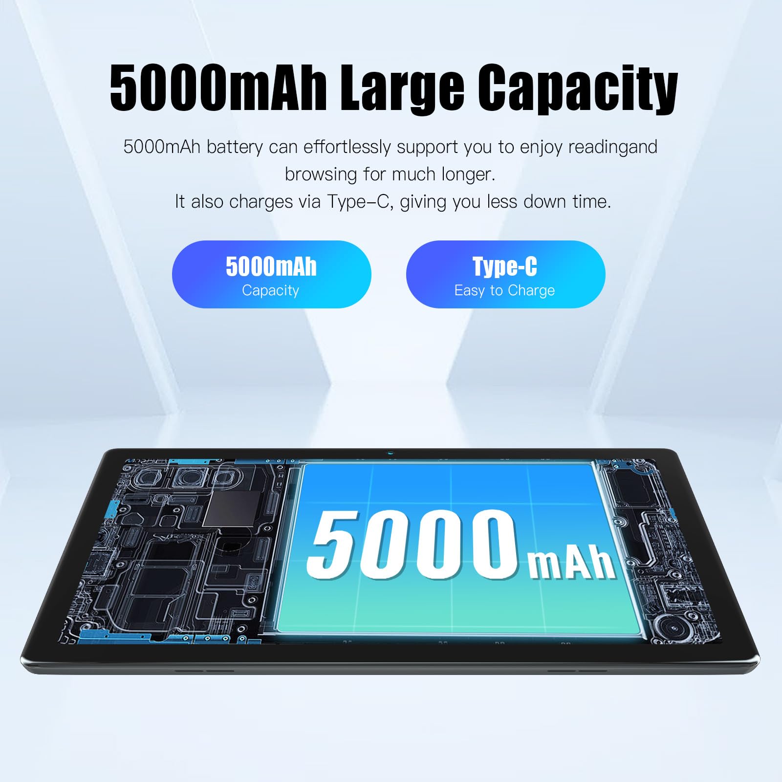 ROWT Tablet 10 Inch Android 13 Tablet 6(2+4)+64GB Quad Core Processor 1280×800 HD+IPS Screen, 2.4G WiFi, 5MP+8MP Camera, 5000mAh Battery,1-Year Warranty(Gray)