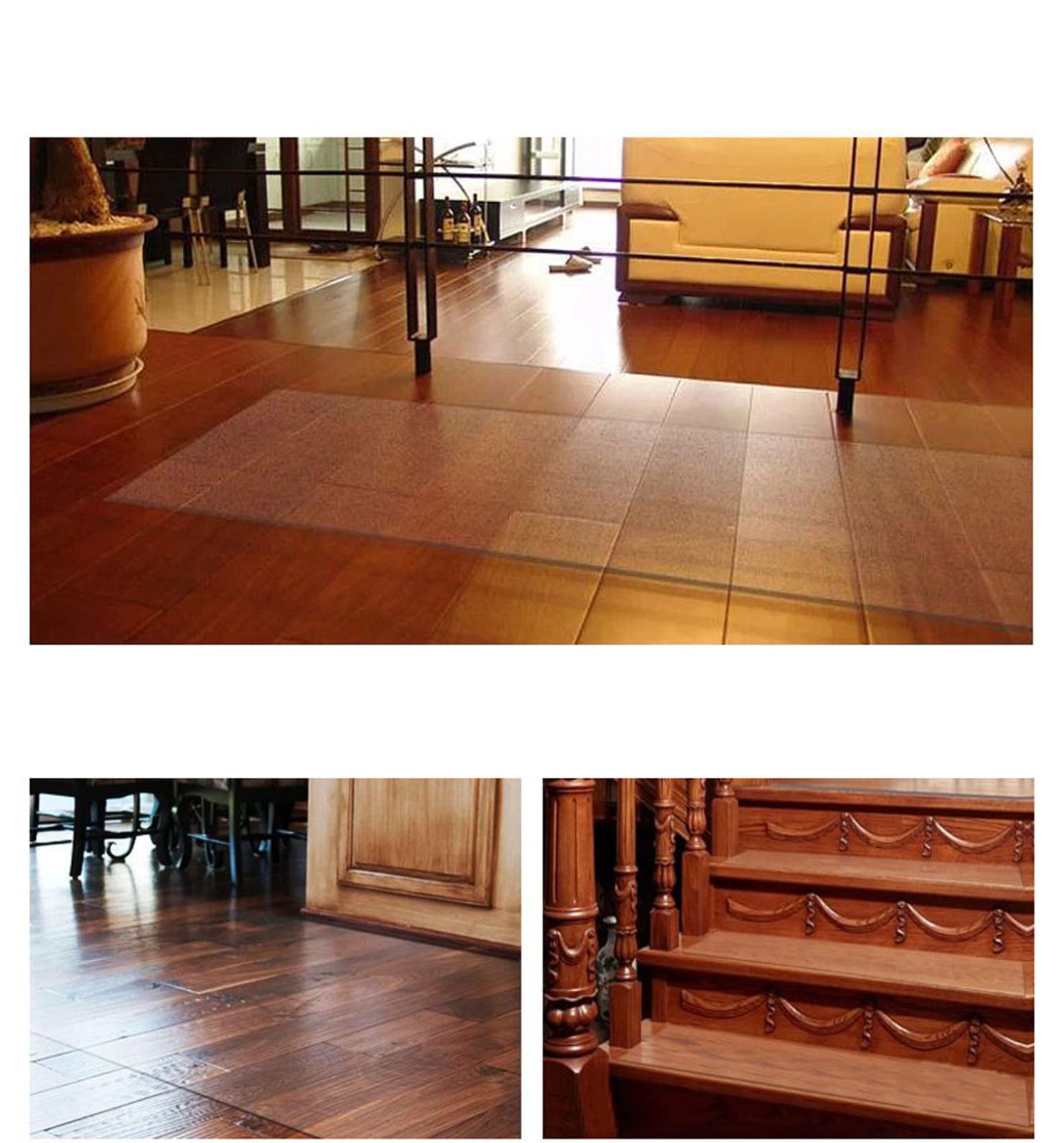 Office Chair Mat for Hardwood Floor,4x8.8ft Thick Transparent Heavy Duty Computer Swivel Chair,HD Transparent Carpet Entrance Hall Bedroom Mat Protect Pad,Transparent 2mm/0.08in