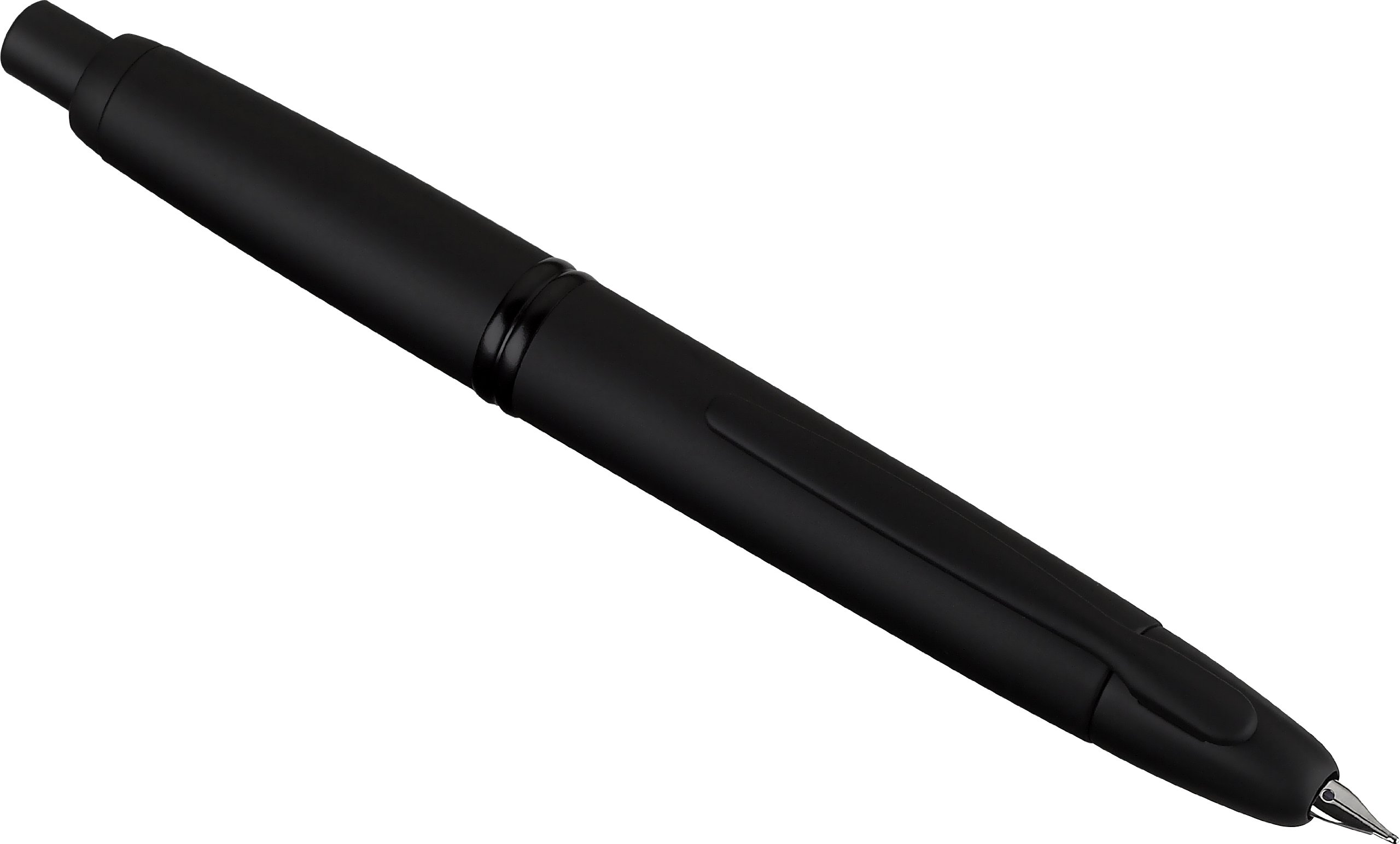 PILOT Vanishing Point Collection Refillable & Retractable Fountain Pen, Matte Black Barrel, Blue Ink, Fine Nib (60580)