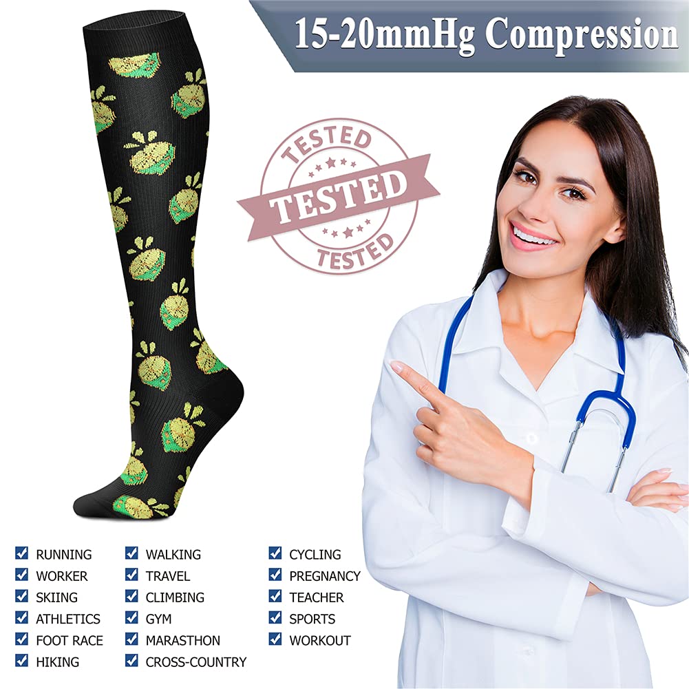 QUXIANG Copper Compression Socks for Women & Men Circulation (8 Pairs) - Best for Running Athletic Cycling - 15-20 mmHg (S/M,Multi 21)