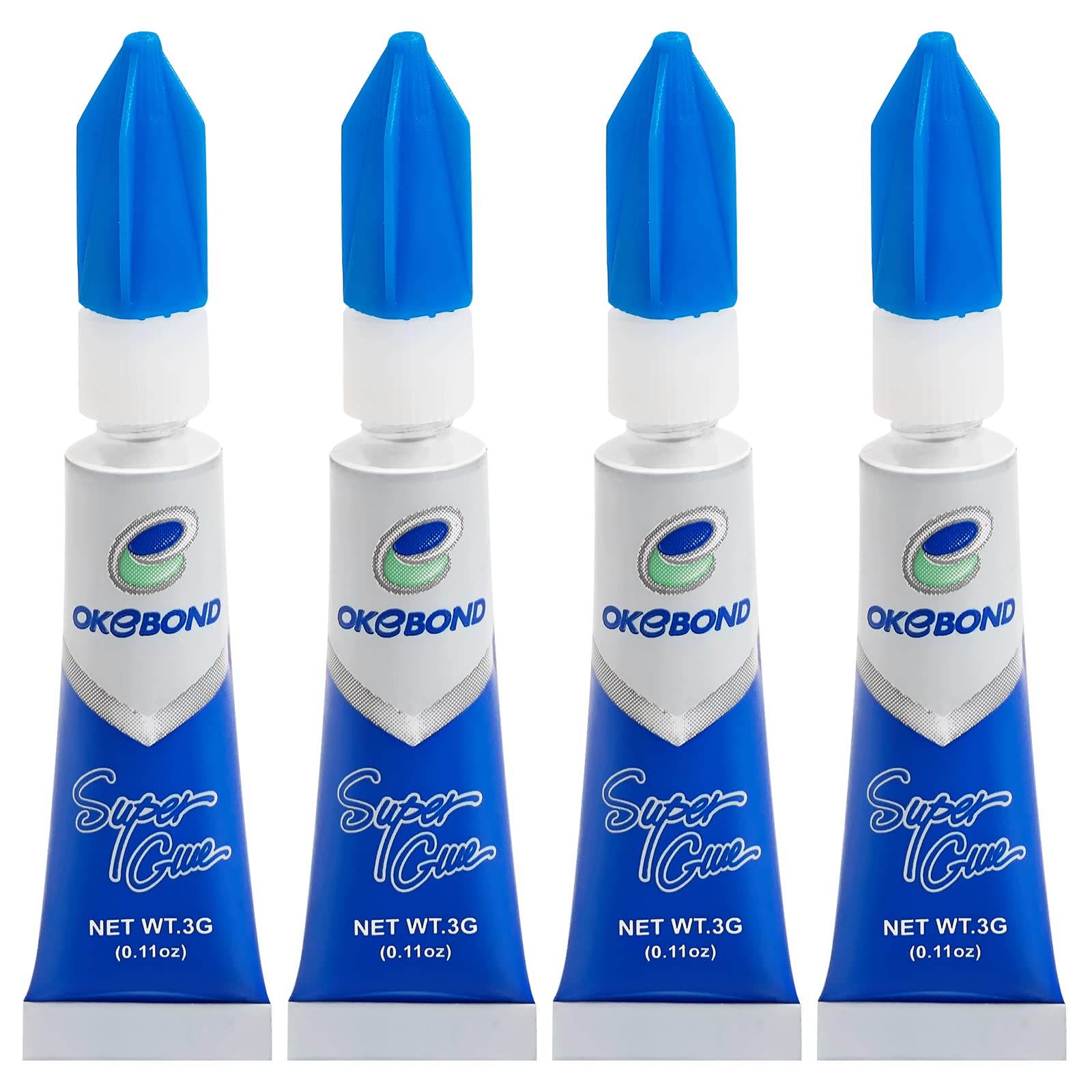 Okebond Super Glue Clear Strong Repair 4 x 3g (Blue OB-OK-4+4pcs)