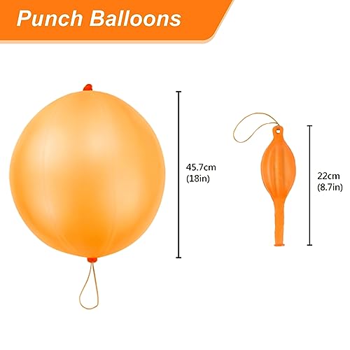 RUBFAC 20 Punch Balloons Thickened Punching Balloon Heavy Duty Party Favors for Kids, Bounce Balloons with Rubber Band Handle for Birthday Party
