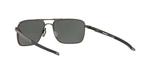 Oakley Men's Oo6038 Gauge 6 Titanium Square Sunglasses, Pewter/Prizm Black Polarized, 57 mm