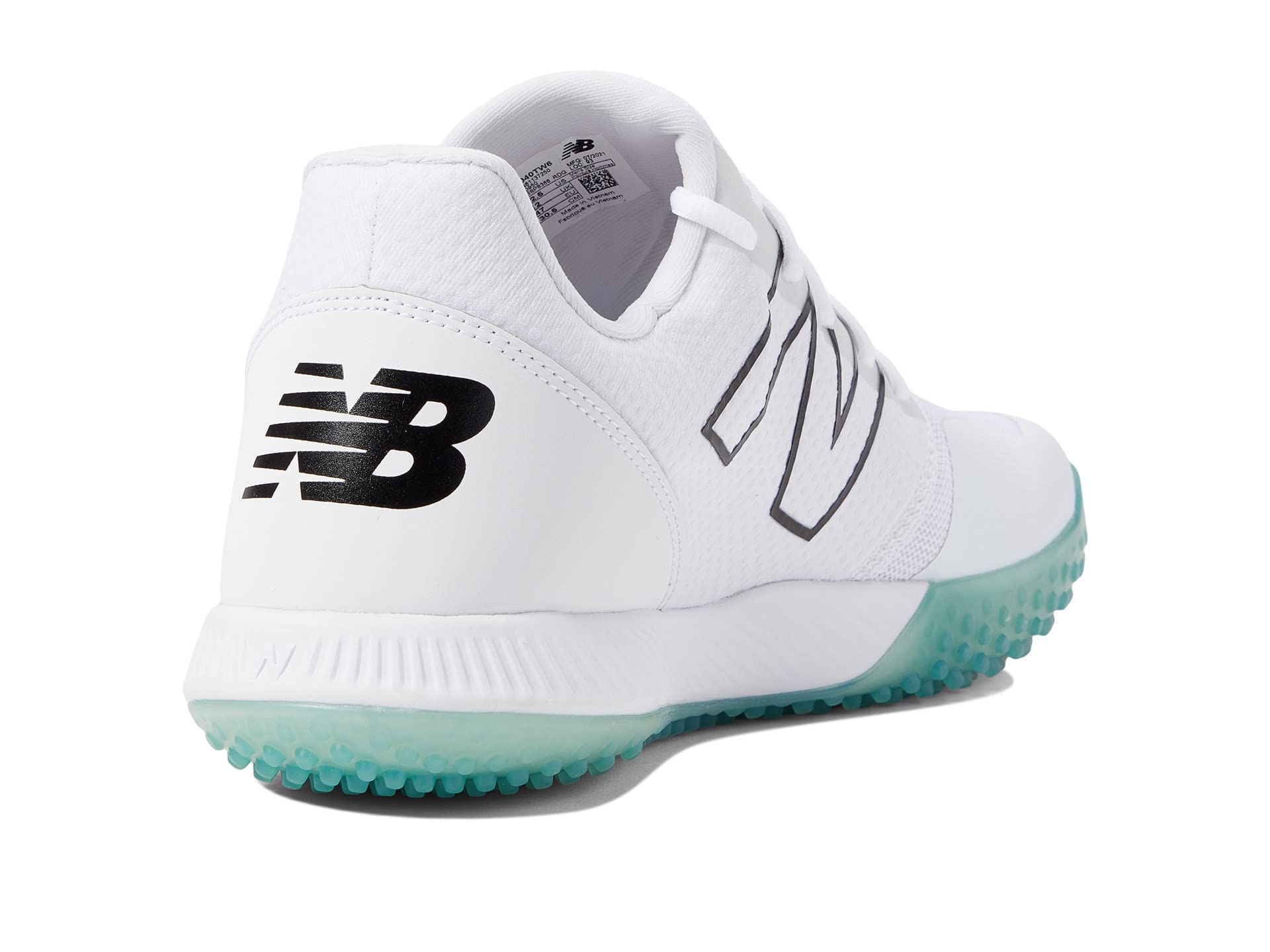 New Balance Men's FuelCell 4040 V6 Turf-Trainer Baseball Shoe, White/Black, 10.5