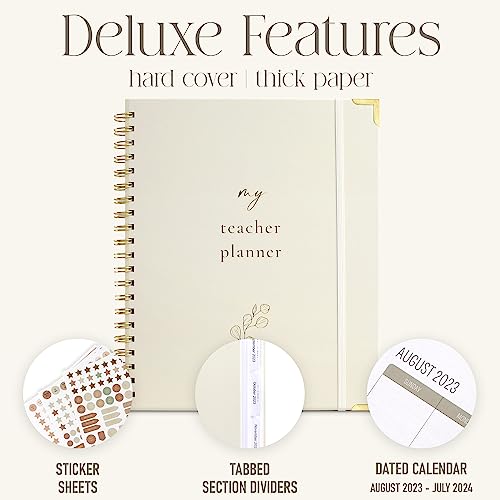 Simplified Teacher Planner For The 2023-2024 Academic School Year - Your All Incl. 8.5" x 11" Lesson Plan Book Supplies - Easily Organize Your Daily, Weekly & Monthly Classroom/Homeschool Schedule
