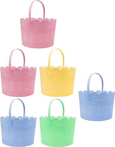 Set of 6 Assorted Pastel Easter Pails - Great for Egg Searches, Treat Giveaways, and So Much More! Measures 4.5" X 6.25" (6 Assorted)