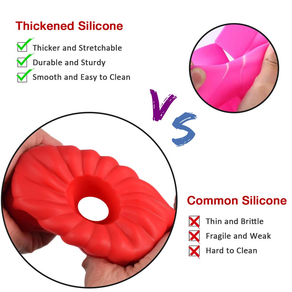 Wisehold Silicone Fluted Cake Pan (5pc), 6 inch Diameter, Nonstick Round Cake Mold, Reusable Silicone Baking Mold Suitable for Making Jello, Cake, Gelatin and Mousse bread