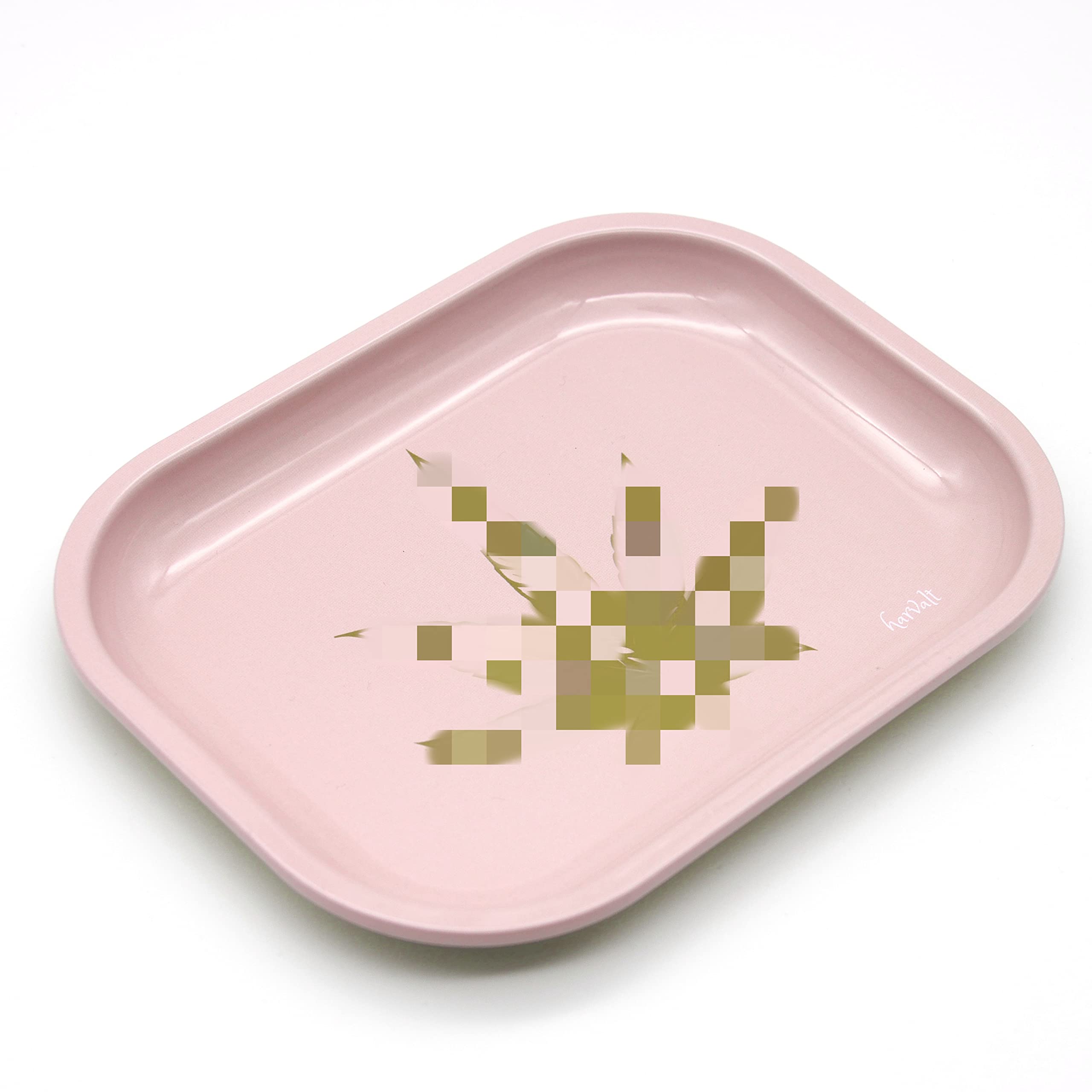 Pink Rolling Tray Girly - Cute Rolling Trays Premium Metal Small Tray with Design - Gifts for Wowen Travel Accessories, 7'' X 5.5''