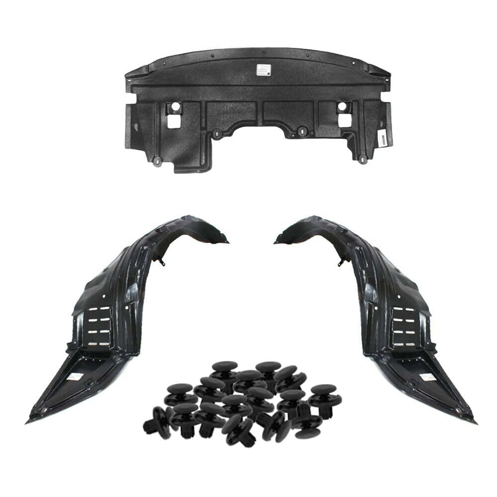 Parts N Go 2009-2014 Maxima Fender Liner & Undercover Set with Clips Front Driver & Passenger Side Left Right NI1249119 NI1248119 NI1228128 75890JA00E 63843ZX70A 63842ZX70A