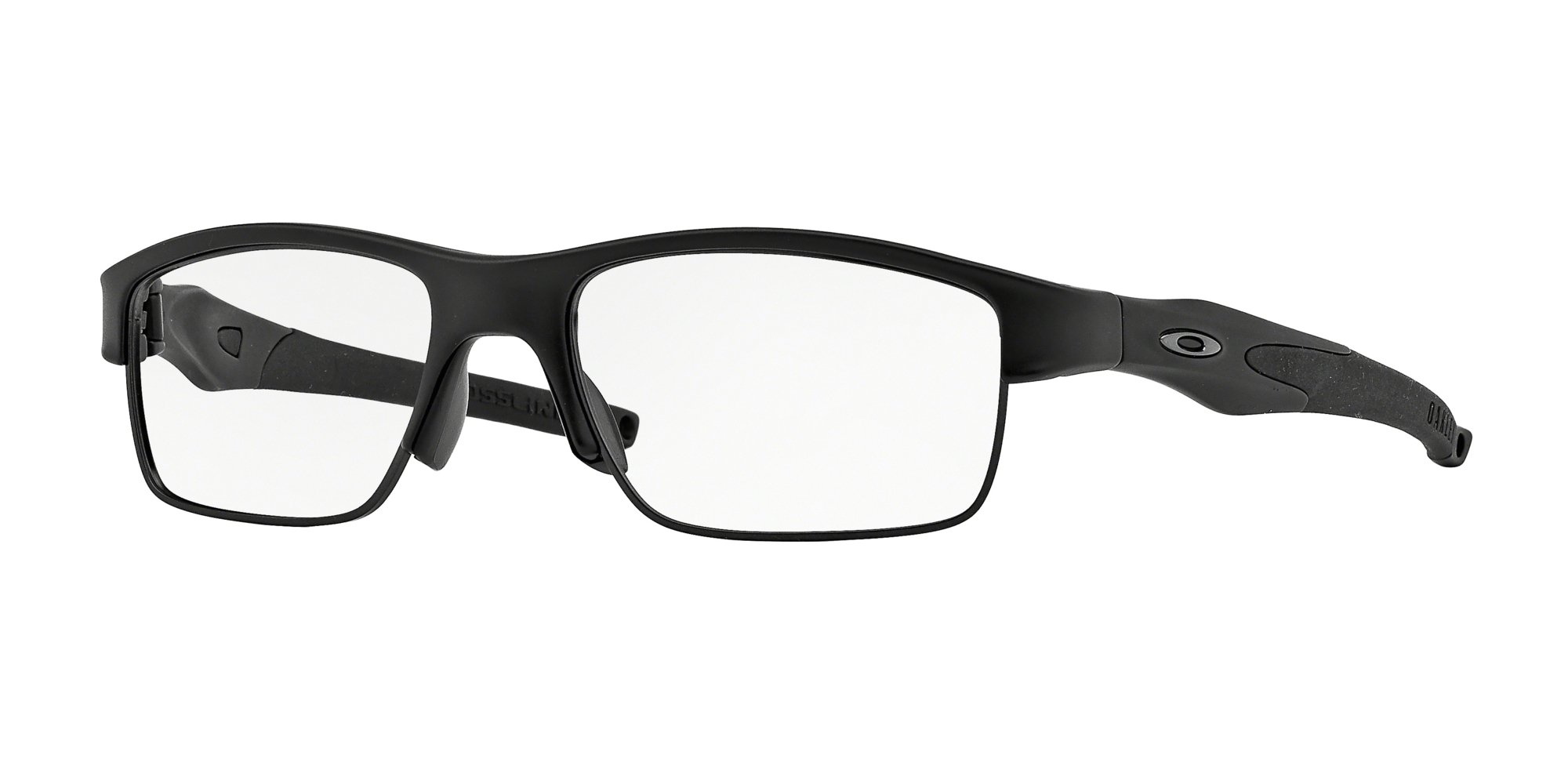 Oakley Men's Ox3128 Crosslink Switch Rectangular Prescription Eyeglass Frames, Satin Black/Demo Lens, 55 mm