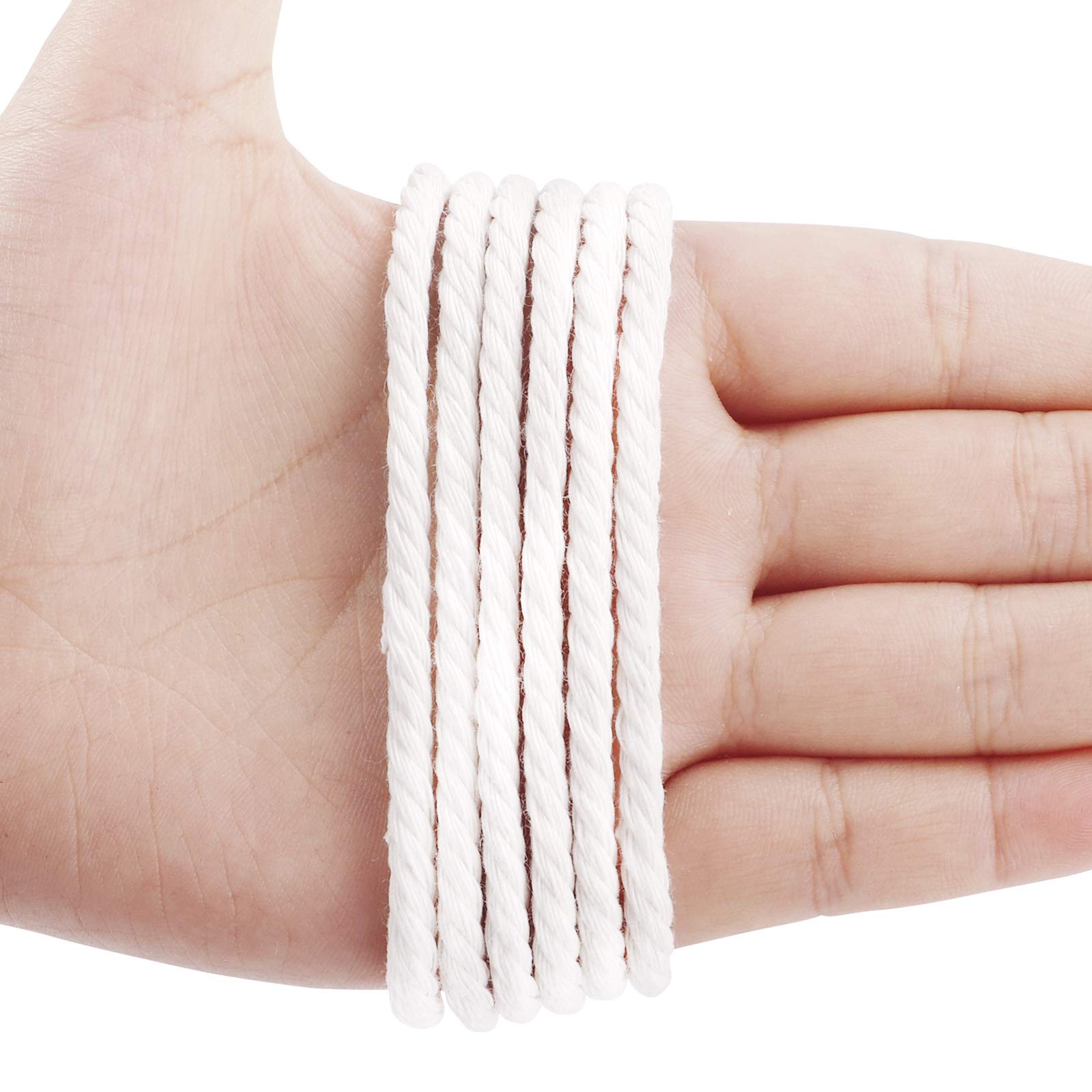 QUEFE Macrame Cord 3mm x 437 Yard, Natural 4 Strand Cotton Macrame Rope for Wall Hanging, Plant Hangers, Knitting, Decorative Projects