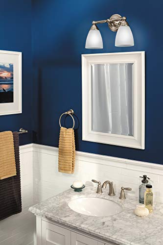 Moen YB2264BN Brantford 4-Light Dual-Mount Bathroom Vanity Fixture with Frosted Glass, Brushed Nickel