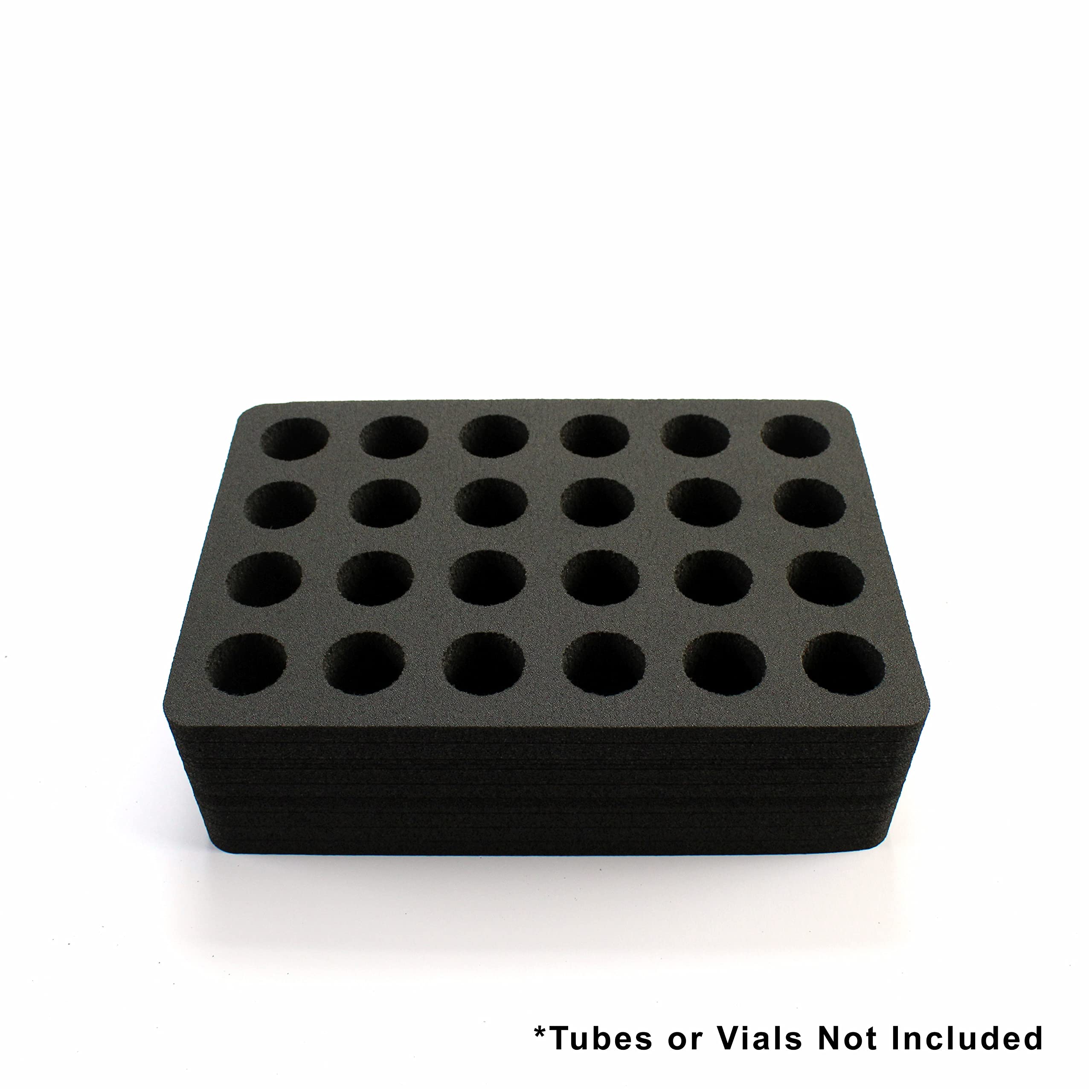 Polar Whale 10 Test Tube Racks Durable Black Foam Storage Holder Organizer Stand Transport Holds 24 Tubes Fits up to 30mm Diameter
