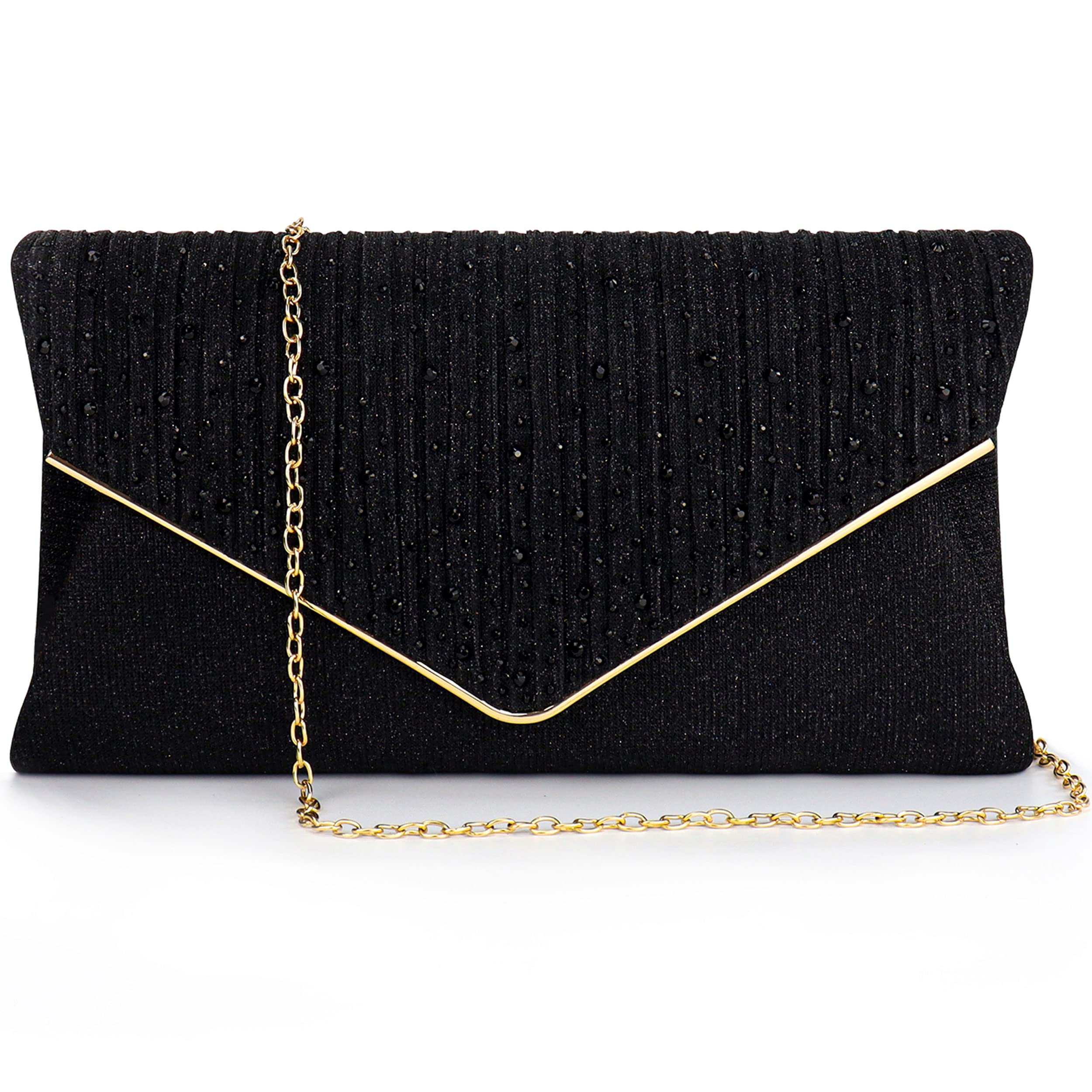 Whale Power Women's Clutch Purses Envelope Evening Handbag Bridal Prom Party Purse Black