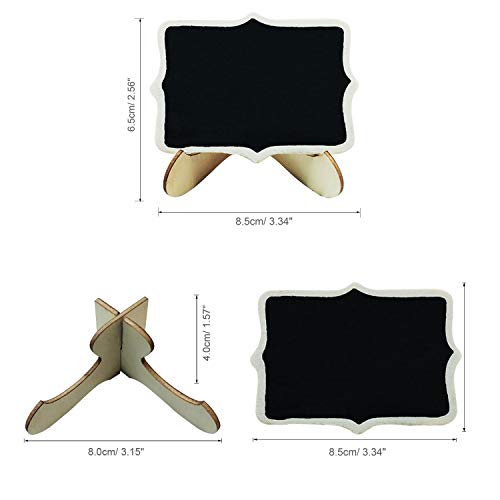 Woohome Mini Blackboard, 25 PCS Small Chalkboard with Stand Wooden for Message Board Signs, Wedding Table, Kids Craft Party