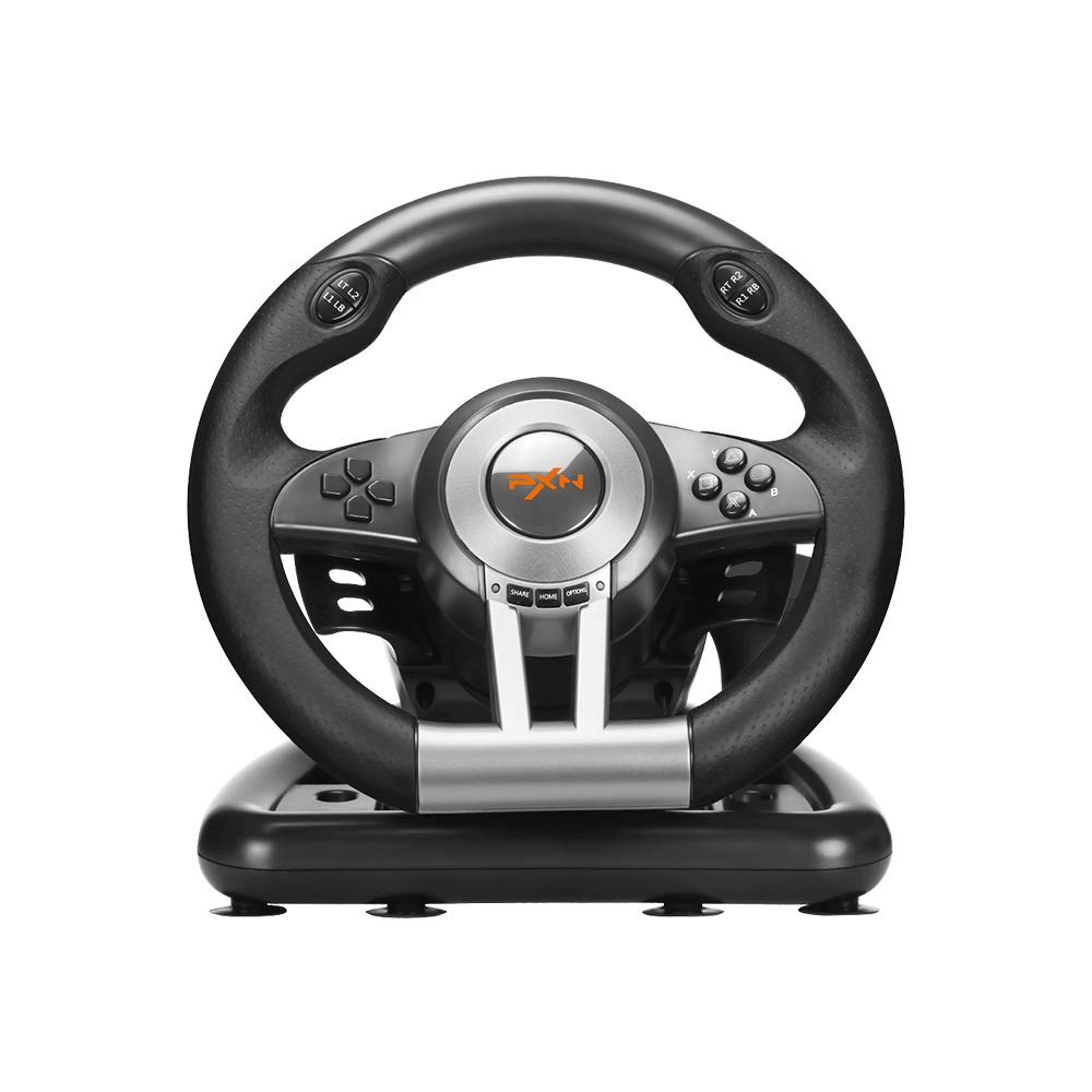 PXN PC Racing Wheel, V3II 180 Degree Universal Usb Car Sim Race Steering Wheel with Pedals for PS3, PS4, Xbox One, Xbox Series X/S, Nintendo Switch (Black)
