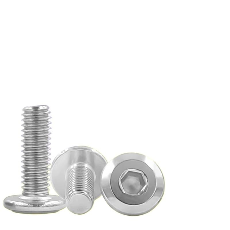 RAKTDA Hexagon Socket Screws 10pcs 304 Stainless Steel Beveled Edge Bevel Furniture Screws Flat Round Head Bolts Large Flat Head Beveled Hexagon Socket Screws (Size : M5*12)