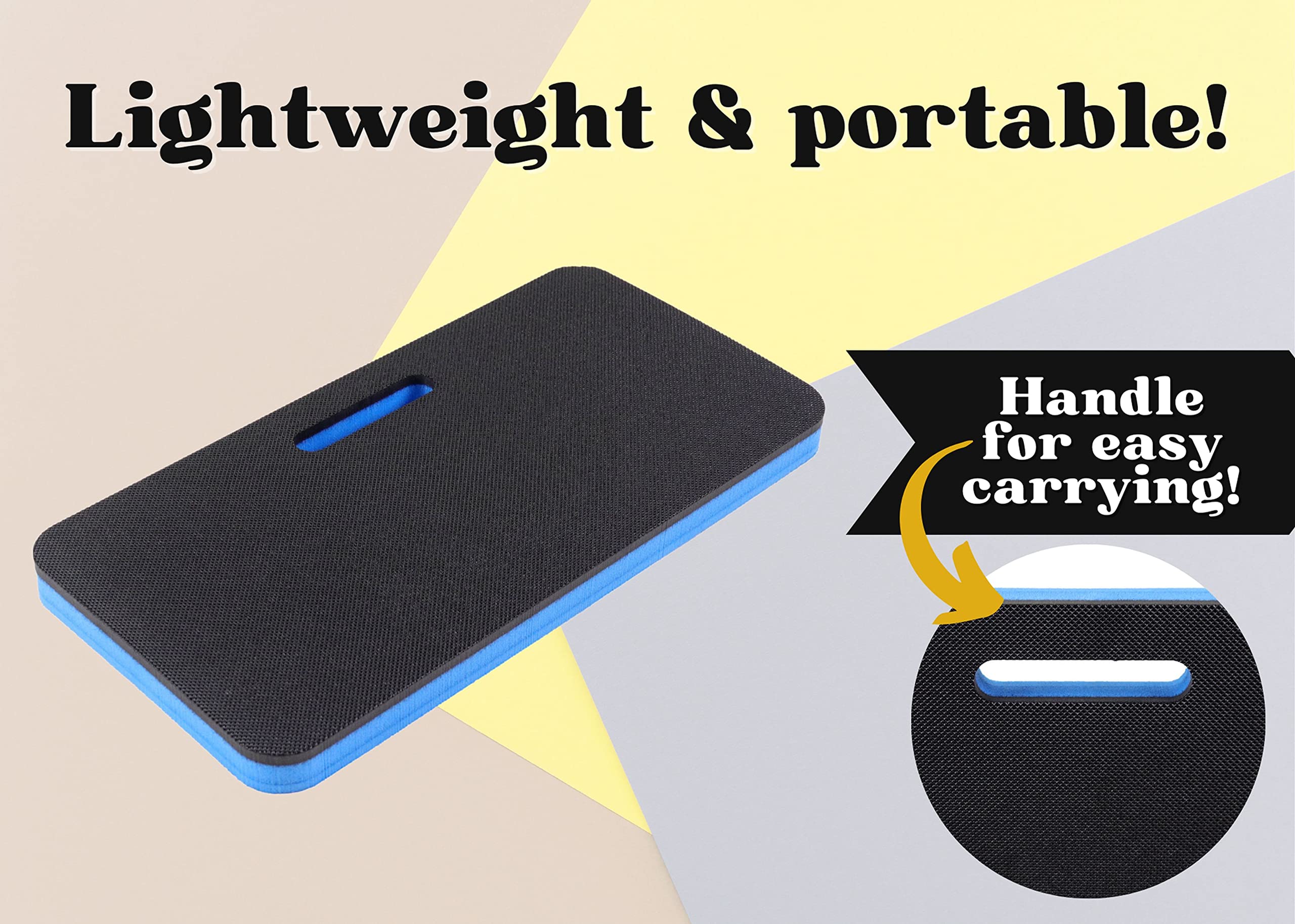 Polar Whale 2 Portable Knee Cushions Blue and Black for Home Garden Work Automotive Workshop and More Durable Thick Comfortable High Density Waterproof Foam 16 x 8 Inches Kneeling Pad