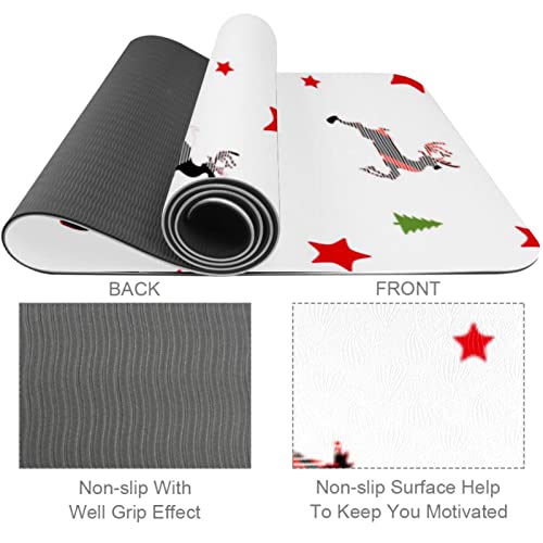 Yoga Mat, Yoga Mats for Home Workout, Workout Mat, Exercise Mats, Pilates Mat, Christmas Lattice Deer