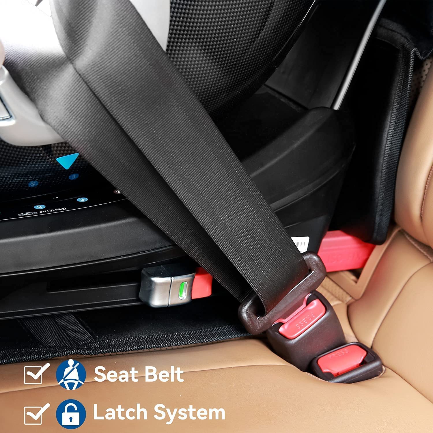 Ohuhu Car Seat Protector and Kick Mat, Thickest Auto Seat Cover for Carseats and Kids Kick Mats with Backseat Organizer
