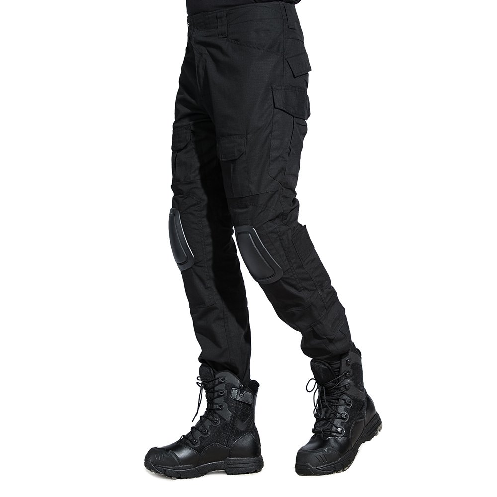 SINAIRSOFT Zapt Tactical Pants Tactical Pants with Knee Pads Army Airsoft Combat BDU Pants Black (Pants,Medium)