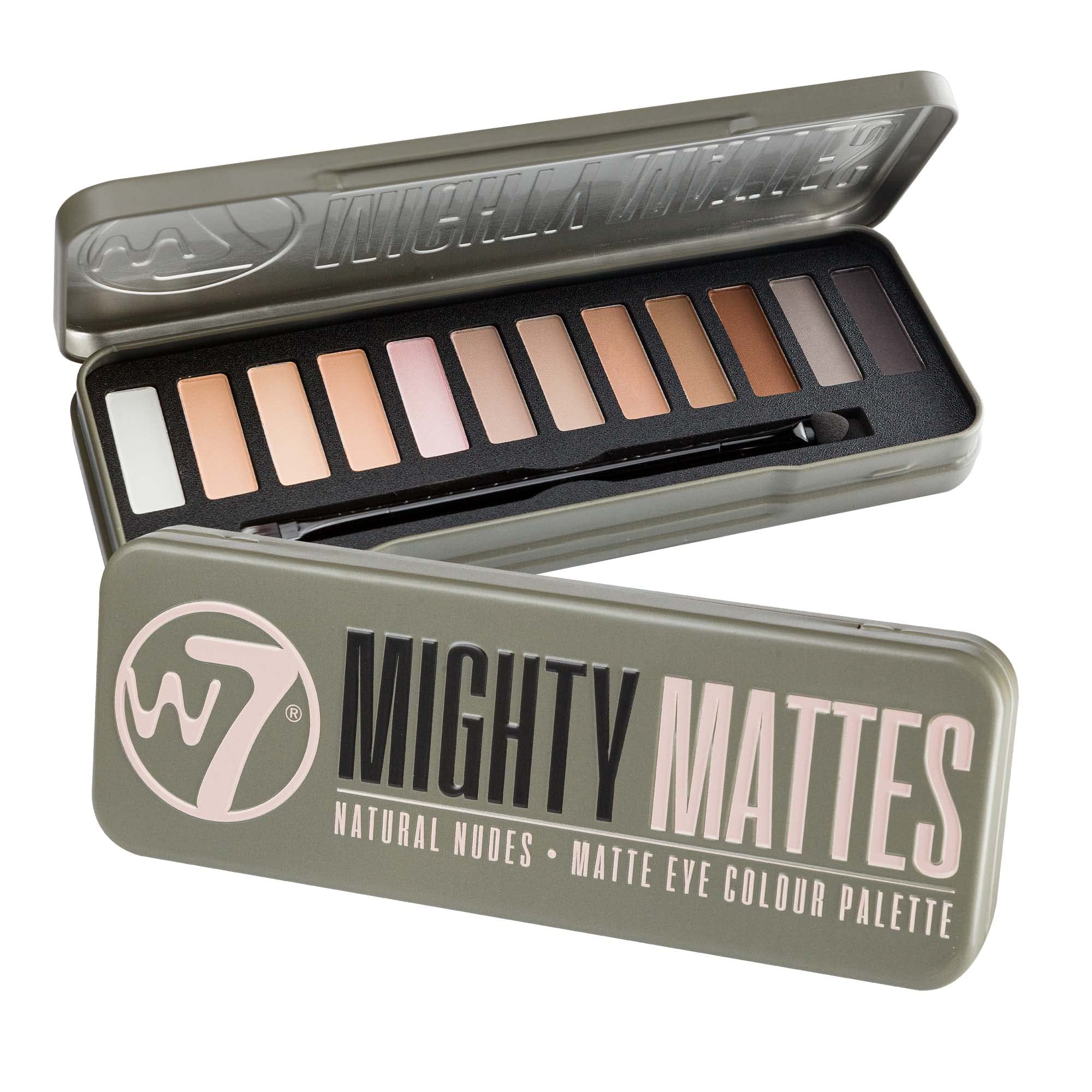 W7 Mighty Mattes Eyeshadow - 12 Matte Nude Colours β Flawless & Natural Long-Lasting Makeup Palette