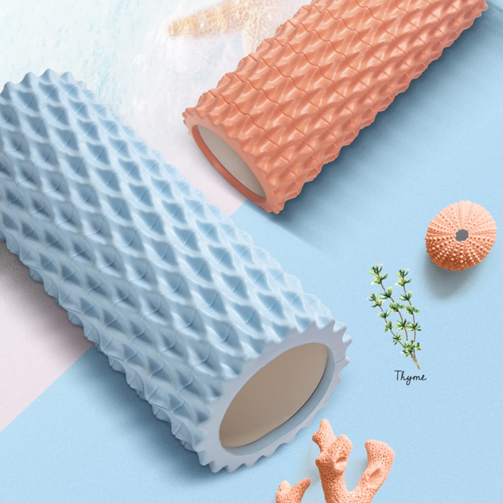 Wharick Yoga Foam Roller Massage Exercise EVA Fitness Round Roller Physical Therapy for Back Pain, Legs Sports Orange