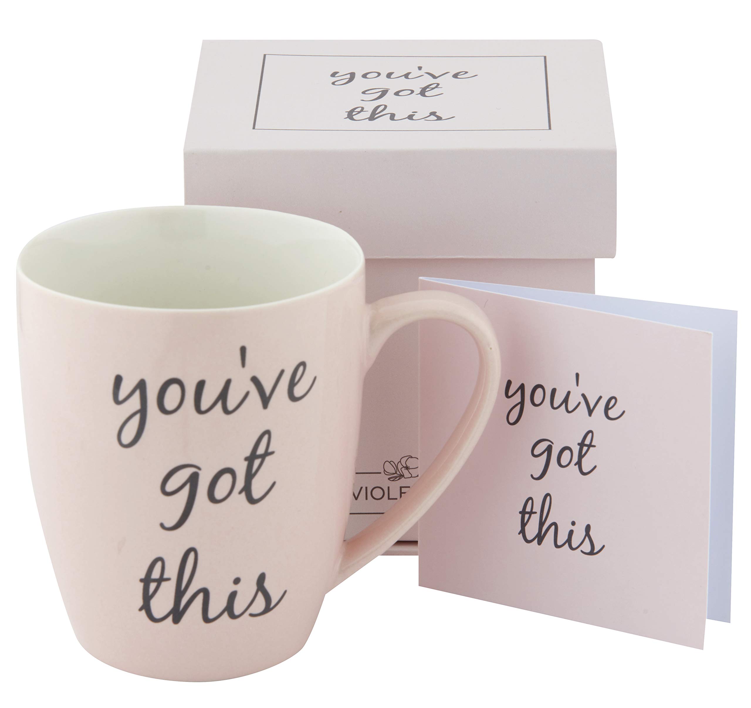 Violette8 Inspirational Coffee Mugs for Women With You've Got This Motivational Quote on Both Sides :: Made of Durable China, Dishwasher & Microwave Safe :: Beautifully Boxed for Gift Giving 14 oz