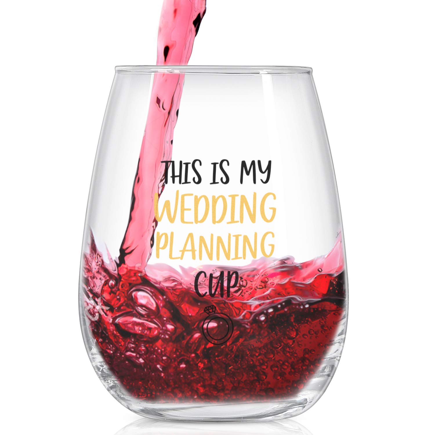This is My Wedding Planning Glass Set for Wedding – Unique Engagement Gifts For Him and Her – Perfect Engagement Present, Wedding Gift, Bridal Shower Gift Set of 2 with Beautiful Gift Box