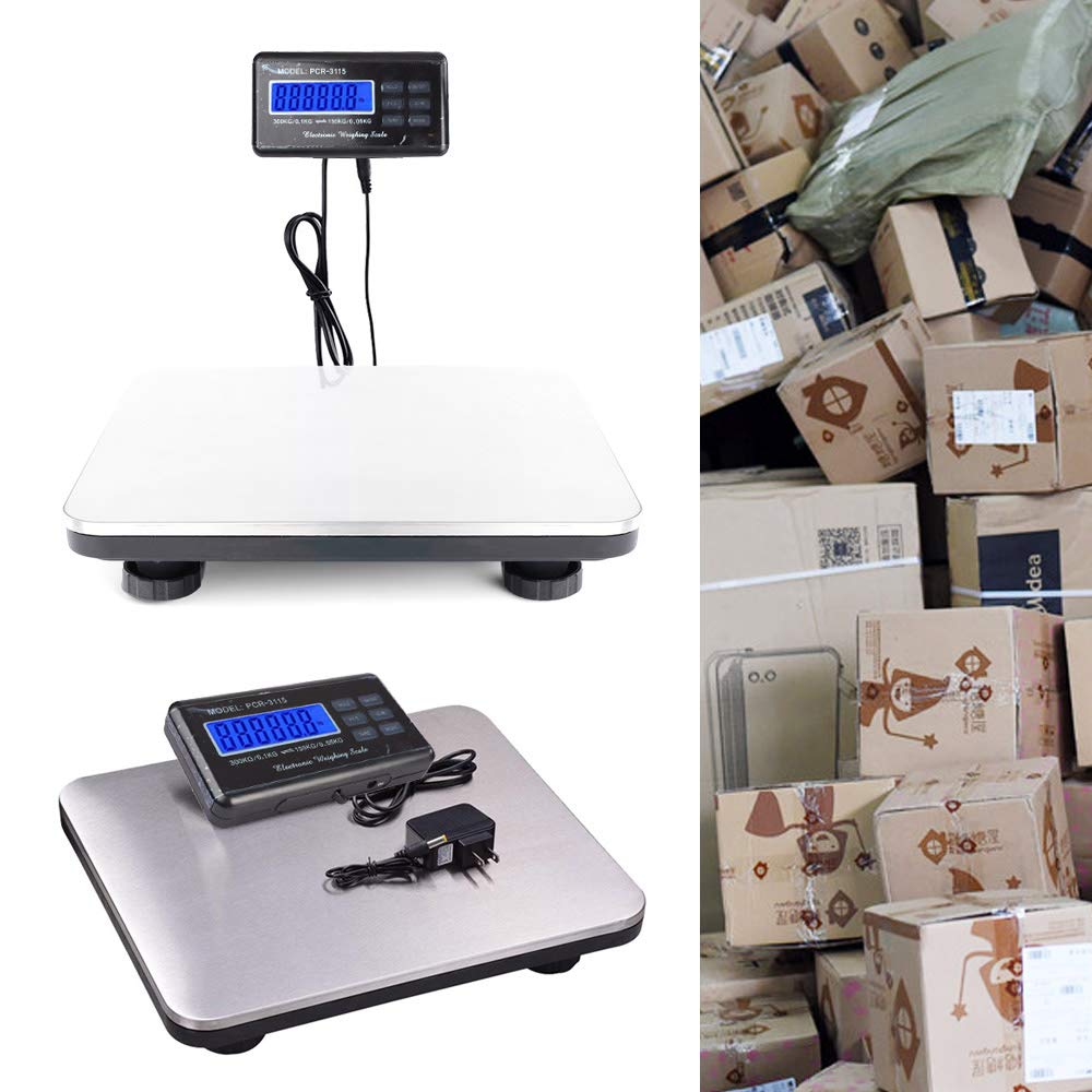 OKAKOPA Digital Postal Scales for Shipping Packages, 660 Lbs Capacity Mail Scale Postal Digital Scale Shipping Scale for Packages W/ 14"X 12" Durable Stainless Steel Large Platform