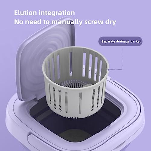 Portable Washing Machine,8L Large Capacity Foldable Washer,Portable Small Household Dormitory Washing Machine,Mini Telescopic Washer,Suitable for Apartments, Dormitories, Hotels (8L,Purple)