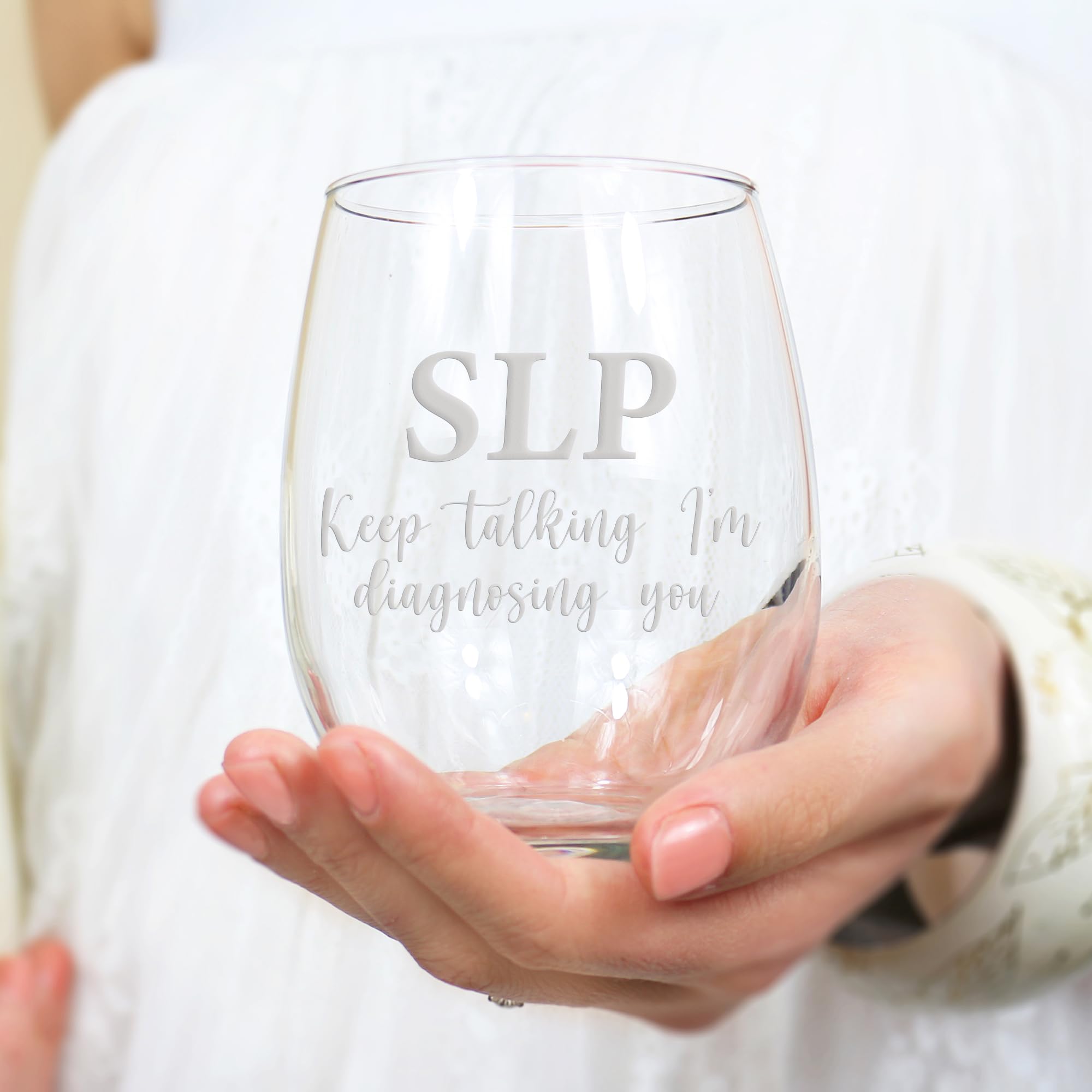 SLP Keep Talking Im Diagnosing Stemless Wine Glass - Slp, Gift For Slp, Speech Therapy, Slp Graduation Gift, Slp Gift, Speech Pathologist, Speech Language Gift