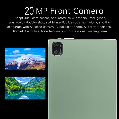 Zopsc 10.1in Tablet for Android11 4G Talking Smart Tablet Support 2.4 5G WiFi 8 256GB 1960 1080 8 20MP MT6753 Octa Core 6000mAh 100 240V Green