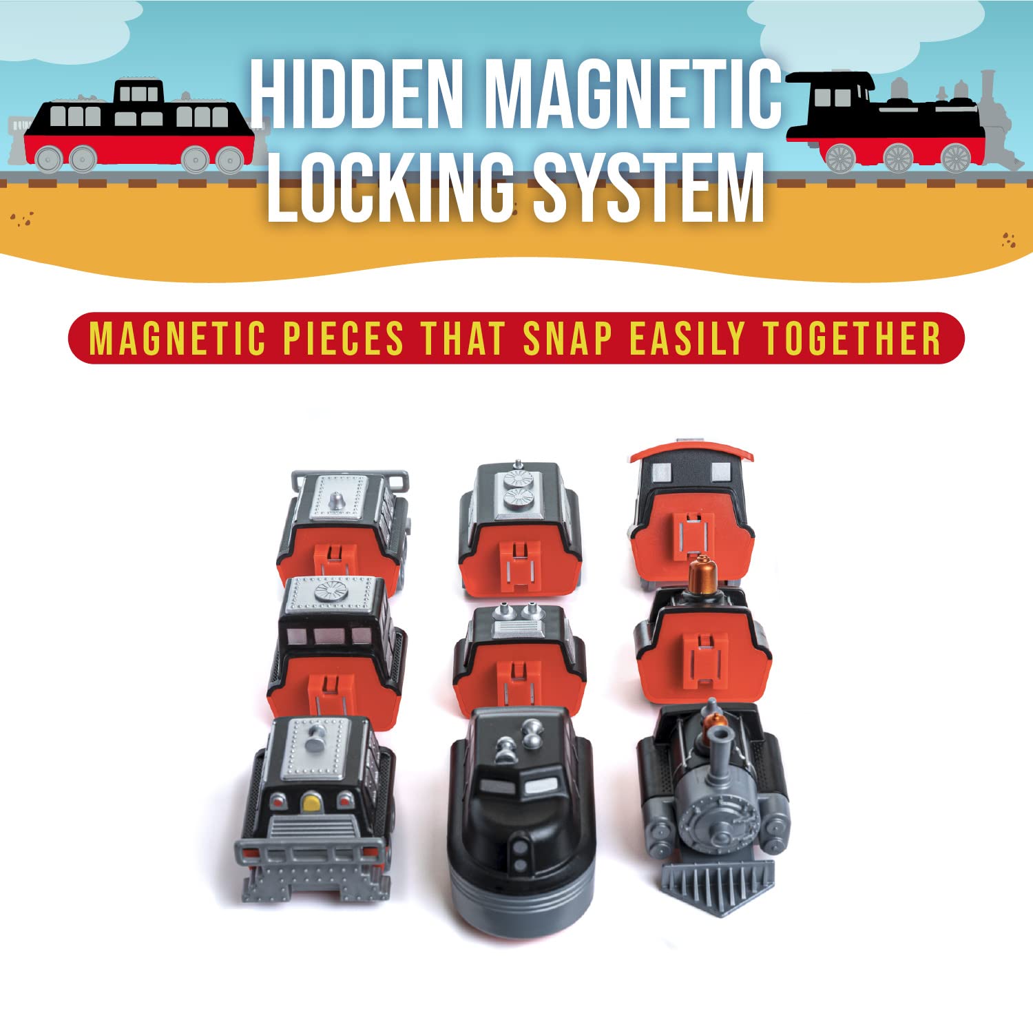 POPULAR PLAYTHINGS Magnetic Mix or Match Vehicles, Train