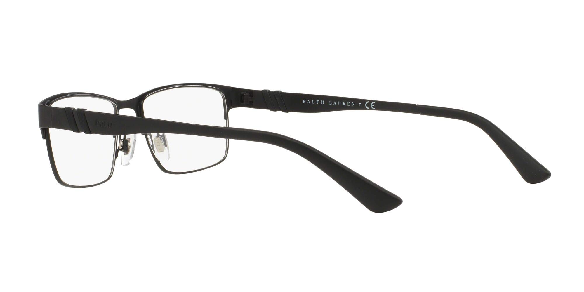 Polo Ralph Lauren Men's PH1147 Rectangular Prescription Eyewear Frames, Matte Black/Demo Lens, 56 mm
