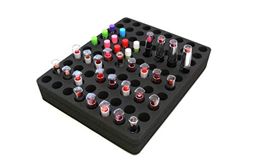 Polar Whale Lipstick Drawer Organizer Compatible with IKEA Alex Tray Washable Waterproof Insert for Home Bathroom Bedroom Office 11.5 x 14.5 x 2 Inches 80 Compartments Black