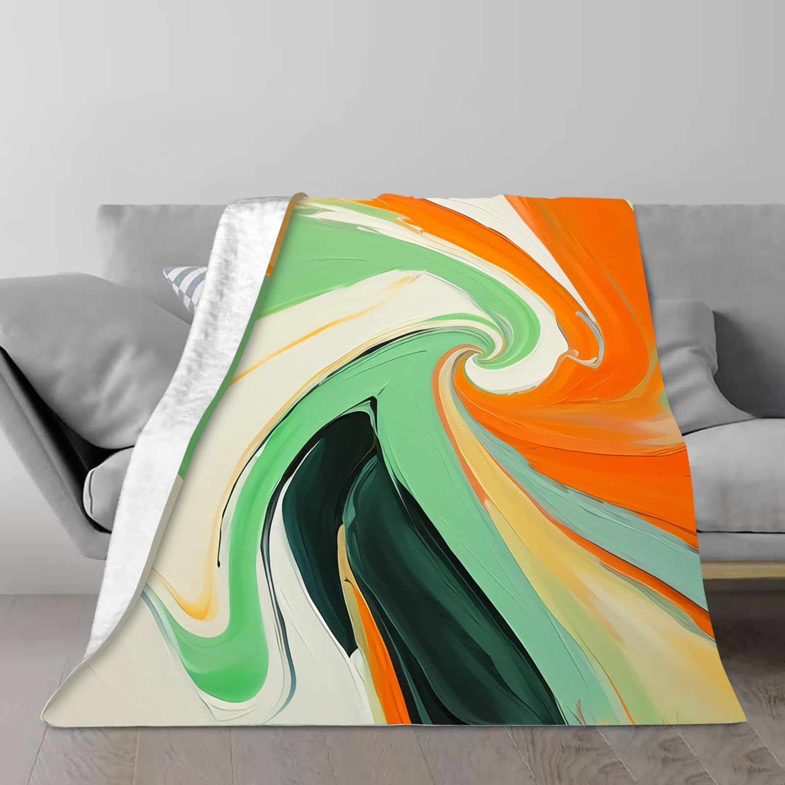 POSLAB Super Soft Throw Blanket Aesthetics Colorful Swirl Marble Boho Printed Light Weight Plush Flannel Blankets Living Room Sofa Beding for Adults for All Season