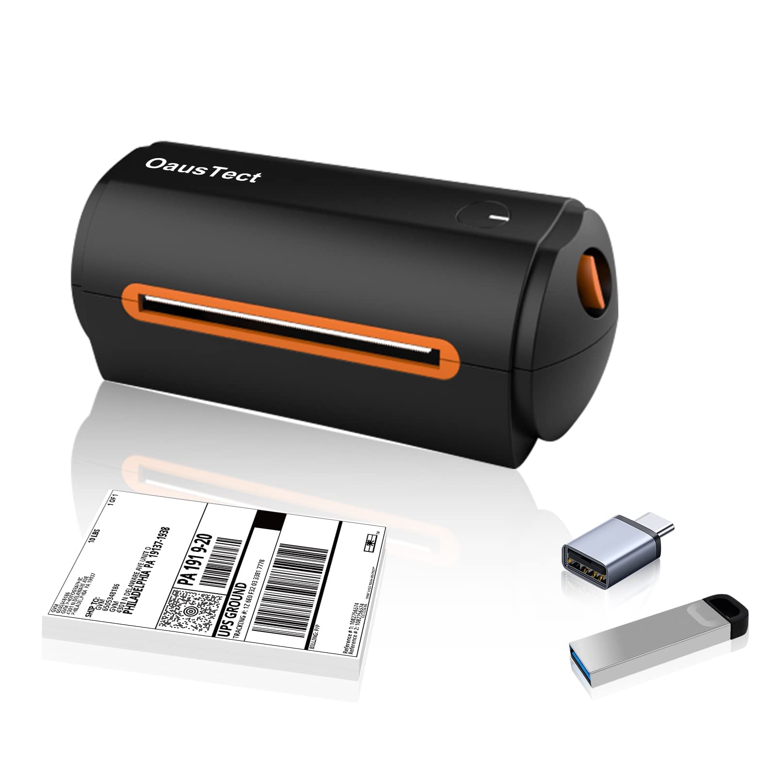 OausTect Label Printer for Thermal Shipping Stickers,Printing for 4x6 Labels, Lightweight Wireless High Speed USB Desktop Barcode Thermal Label Printer, Compatible Windows, MAC