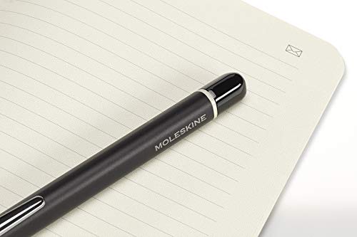 Moleskine Paper Tablet Hard Cover Smart Notebook, Ruled, Large (5" x 8.25") Black - Compatible w/ Moleskine Pen+ Ellipse (Sold Separately) & App, Digitize & Organize Notes, 176 Pages