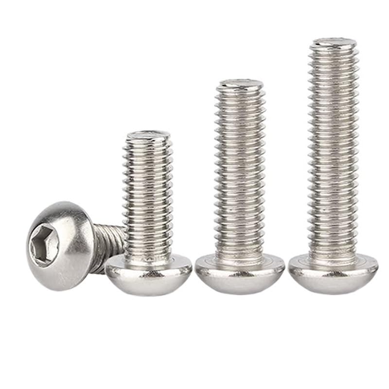 RAKTDA Hexagon Socket Screws 10pcs 201 Stainless Steel Round Head Hexagon Socket Screws pan Head Bolts Round Cup Screws Mushroom Head Screws (Size : M5*12)