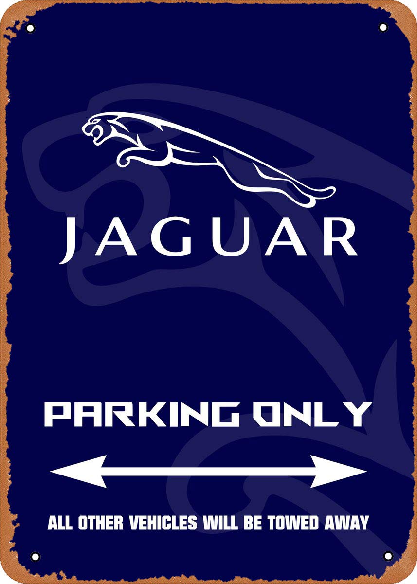 Wanfst Vintage Look Metal Sign - Car Enthusiast Jaguar Parking only - 8 x 12 Tin Sign