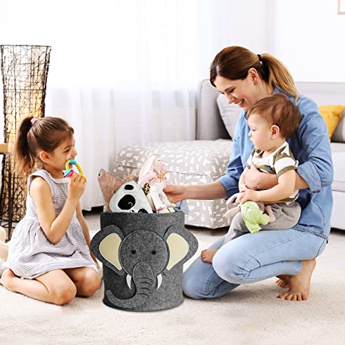 QWTMKTE Toy Storage Baskets & Play Mats, 13''x16''Cartoon Large Toy Organizer, Toy Storage Bags, Washable Drawstring Play Mat, Foldable Canvas Basket Suitable for Toy Bricks, Small Toys (Blue)