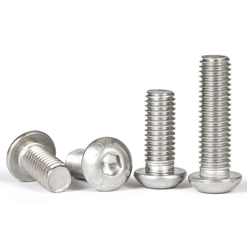 RAKTDA Hexagon Socket Screws 304 Stainless Steel Round Head Screw pan Head Flat Round Head Hexagon Socket Head Screw (Size : M5*12)