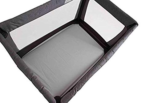 Nuby Universal Waterproof Playard Sheets (Set of 2) Baby Infant Portable Playpen Bed Chevron White/Grey