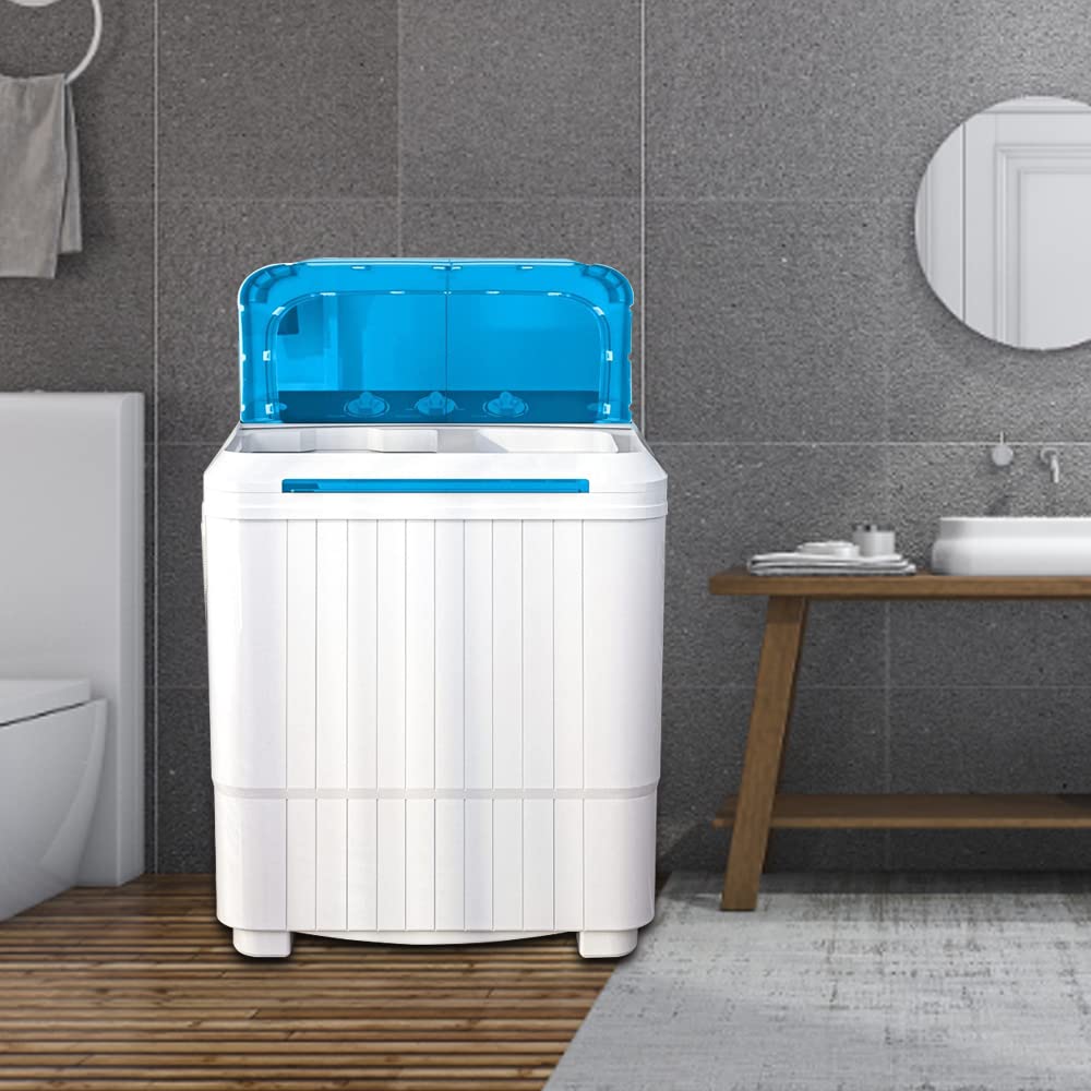 Portable Washing Machine Twin Tub 16.5lbs Laundry Machine Small Compact Washer and Dryer Combo for Household Use Camping RVโs Apartments Dorms Rooms