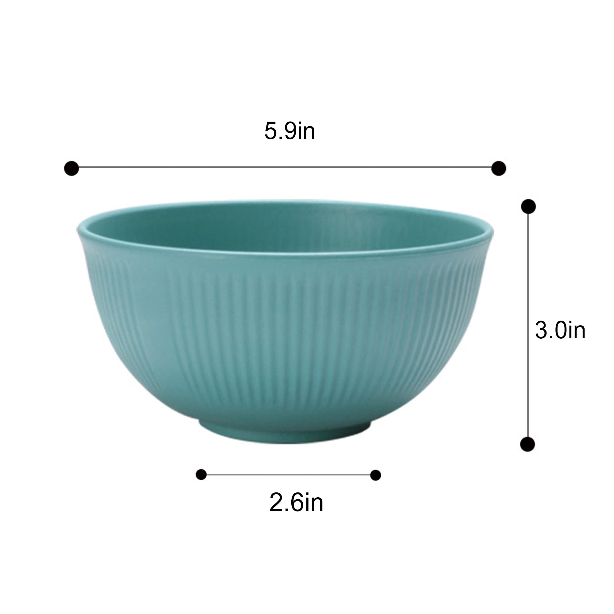 YESJRL Unbreakable Wheat Straw Bowls Set Of 6, 24 Oz Reusable Cereal Dishes Set Microwave And Dishwasher Safe Bowls Serving Salad Pasta Soup In Kitchen Camping Party For Adults And Kids