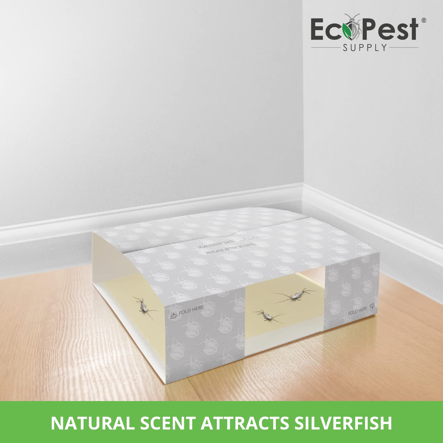 Silverfish Trap β 20 Pack | Sticky Indoor Glue Trap for Silverfish, Firebrat, and Other Bugs and Crawling Insects | Adhesive Silverfish Killer Paks, Monitor, and Detector with Natural Bait Attractant